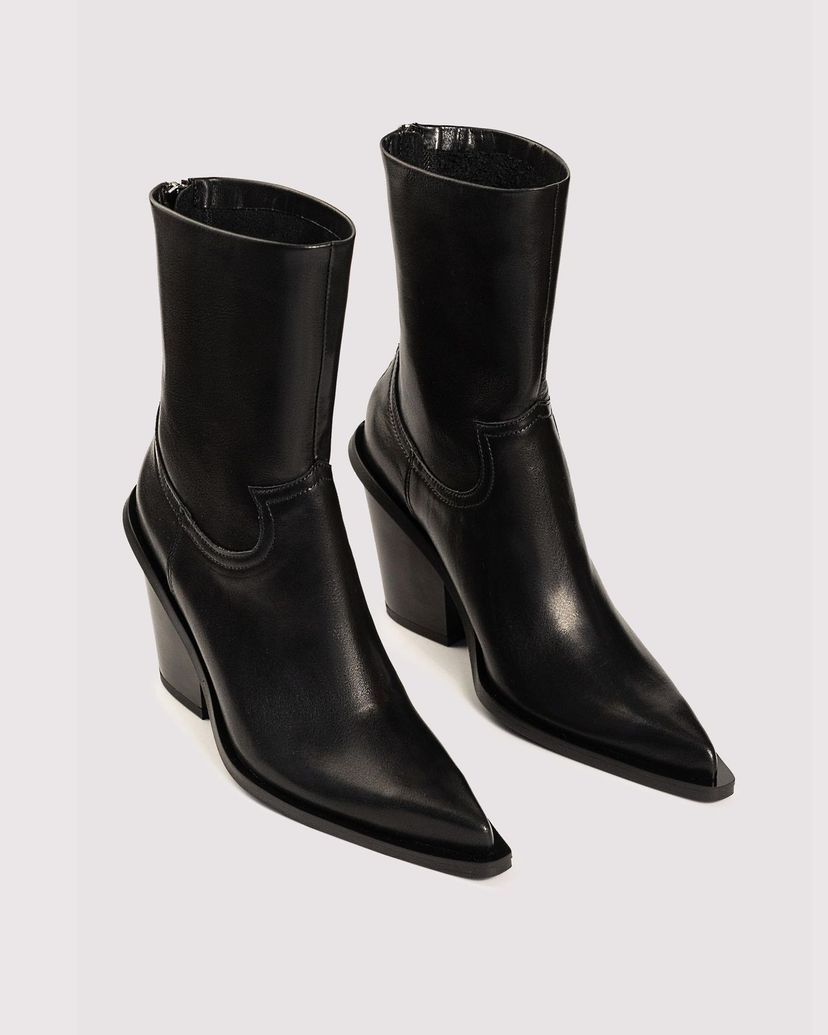 Leather Ankle Boots THÈA - Black | COOSH