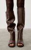 BLANK Cropped Trench in Premium Faux Leather - Brown | COOSH