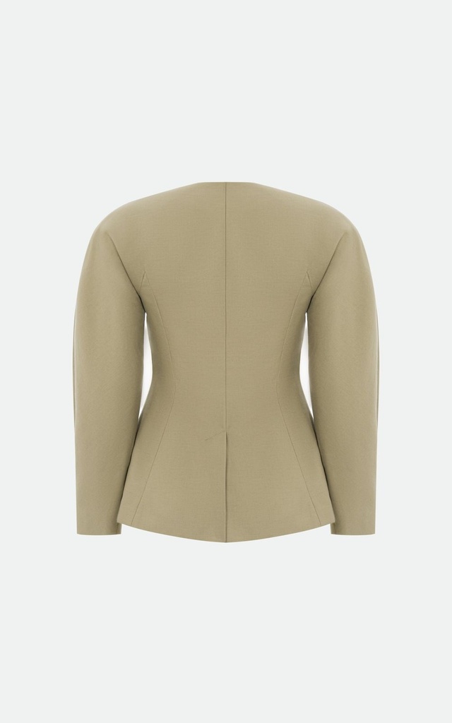 CLEO Collarless Blazer - Olive | COOSH