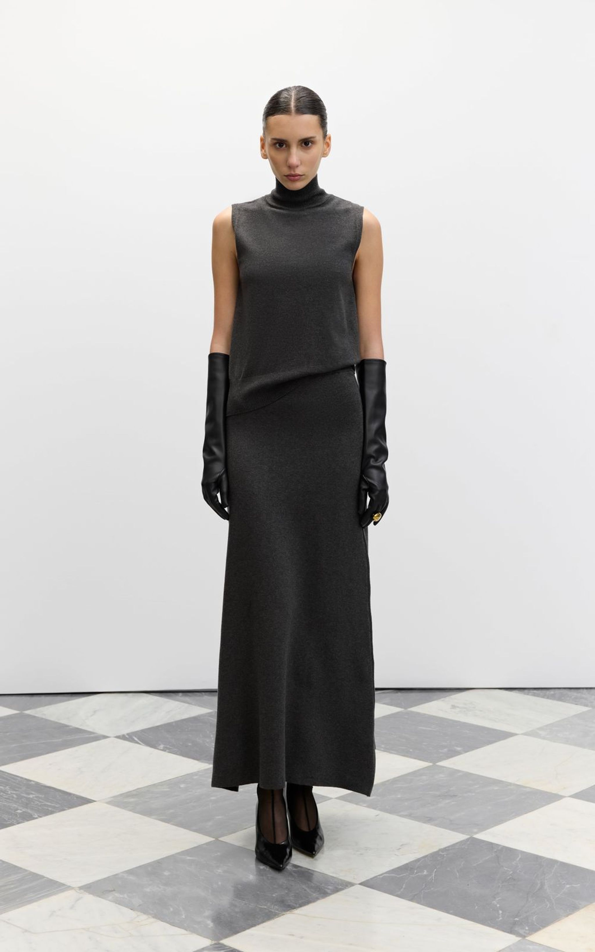 Dropped Shoulder Line Fluffy Sweater - Black | COOSH