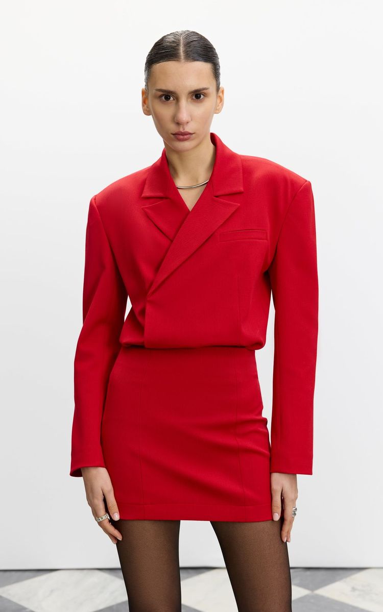Bodysuit Clasp Blazer MELL - Red | COOSH