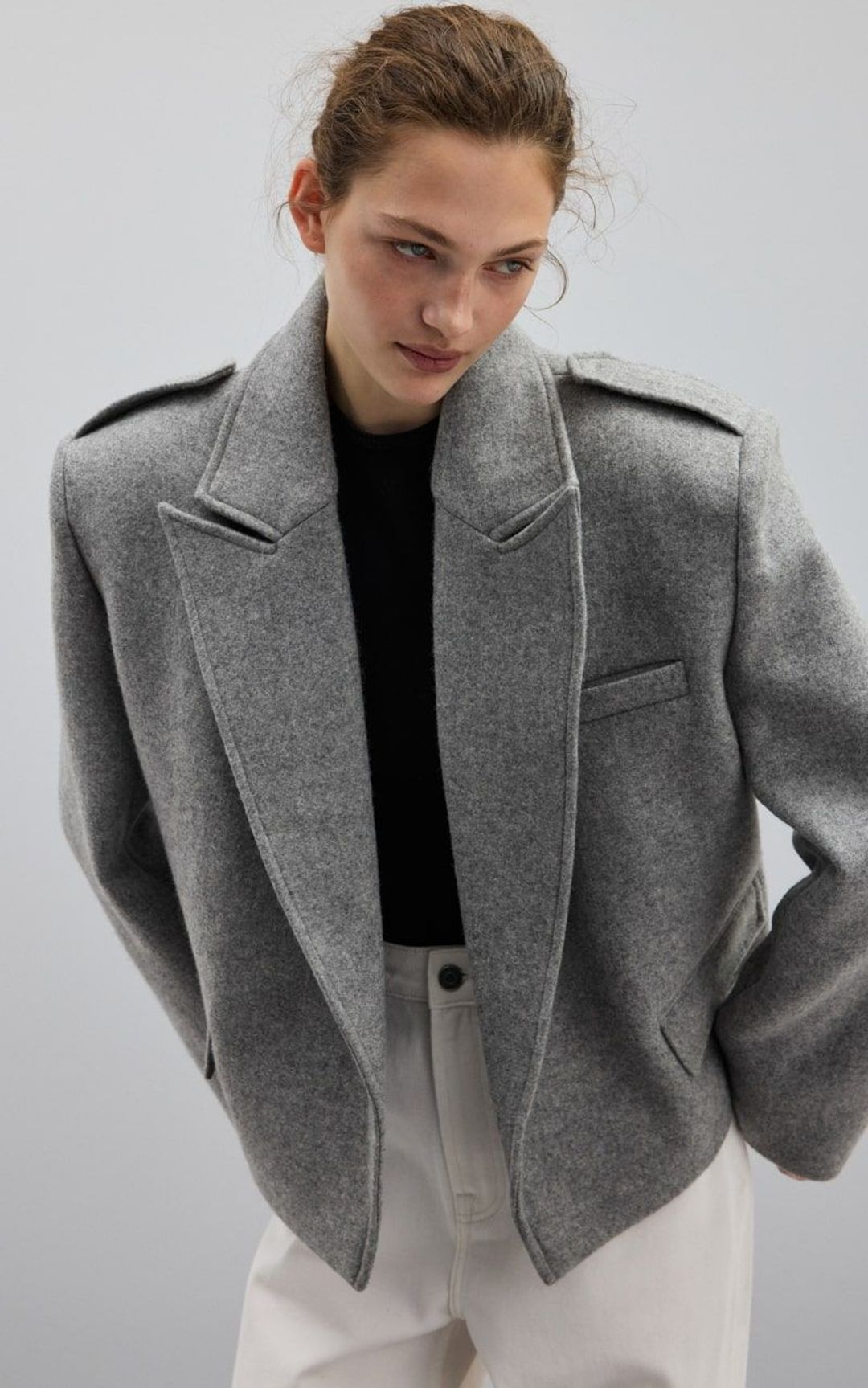 Voluminous Wool Headscarf - Grey | COOSH