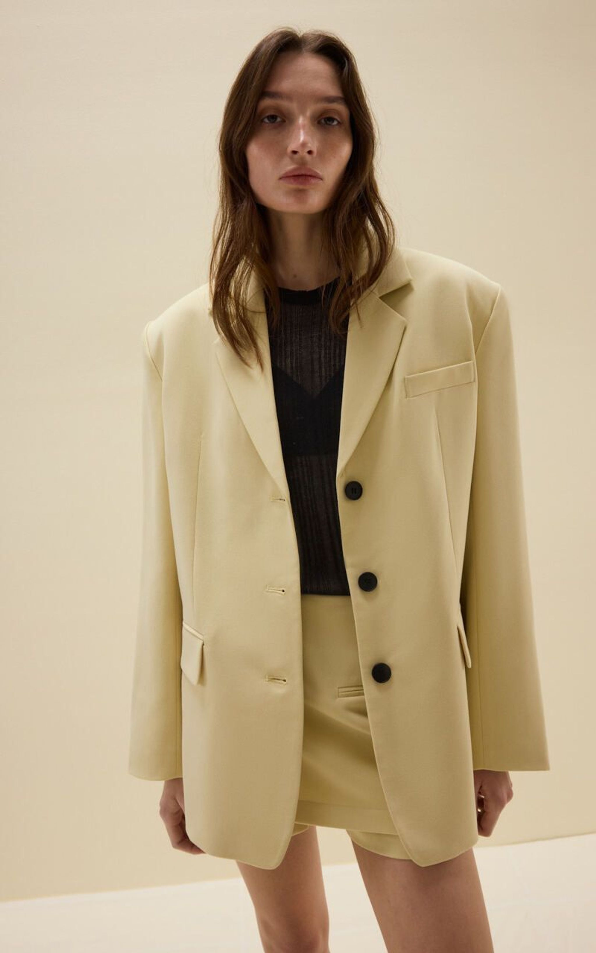 CLEO Collarless Blazer - Olive | COOSH