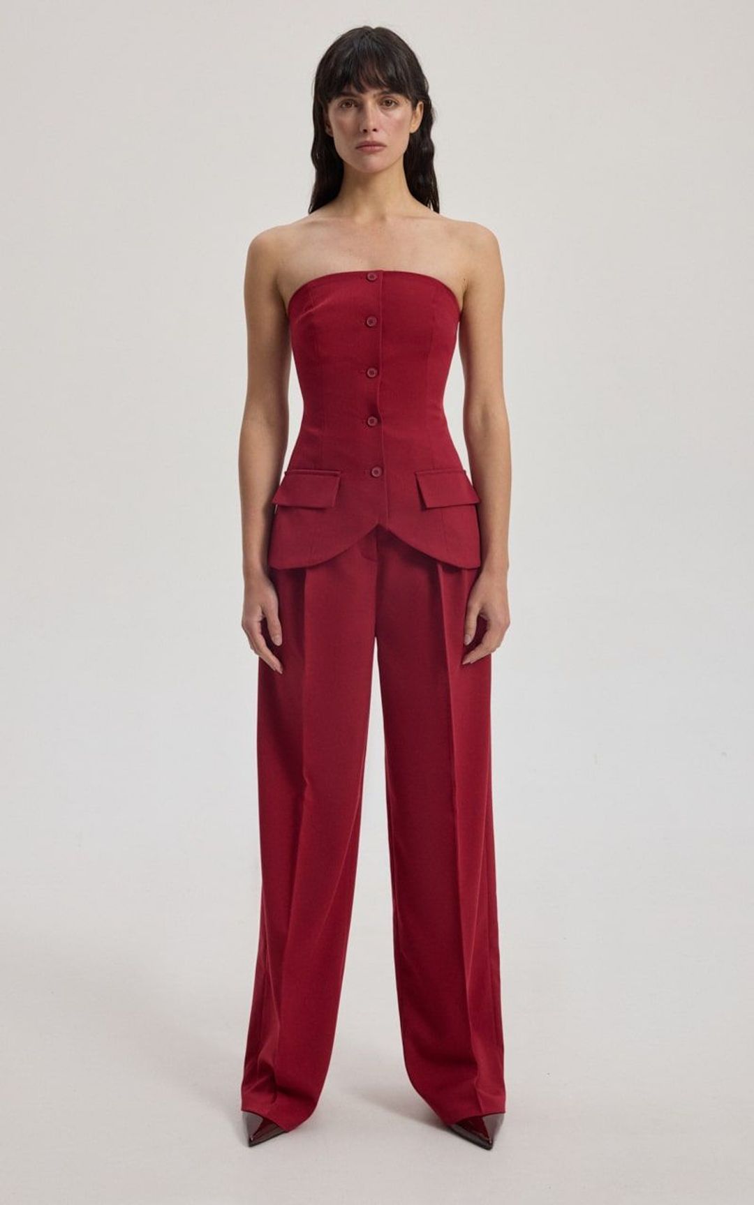 Bodysuit Clasp Blazer MELL - Red | COOSH