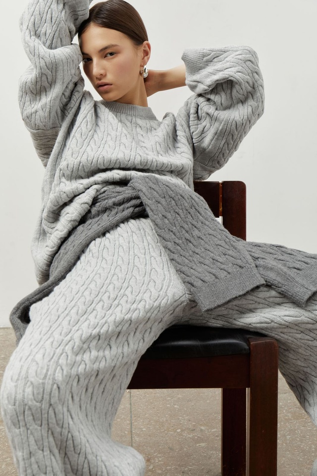 LILAH Knitted Braided Suit - Grey | COOSH