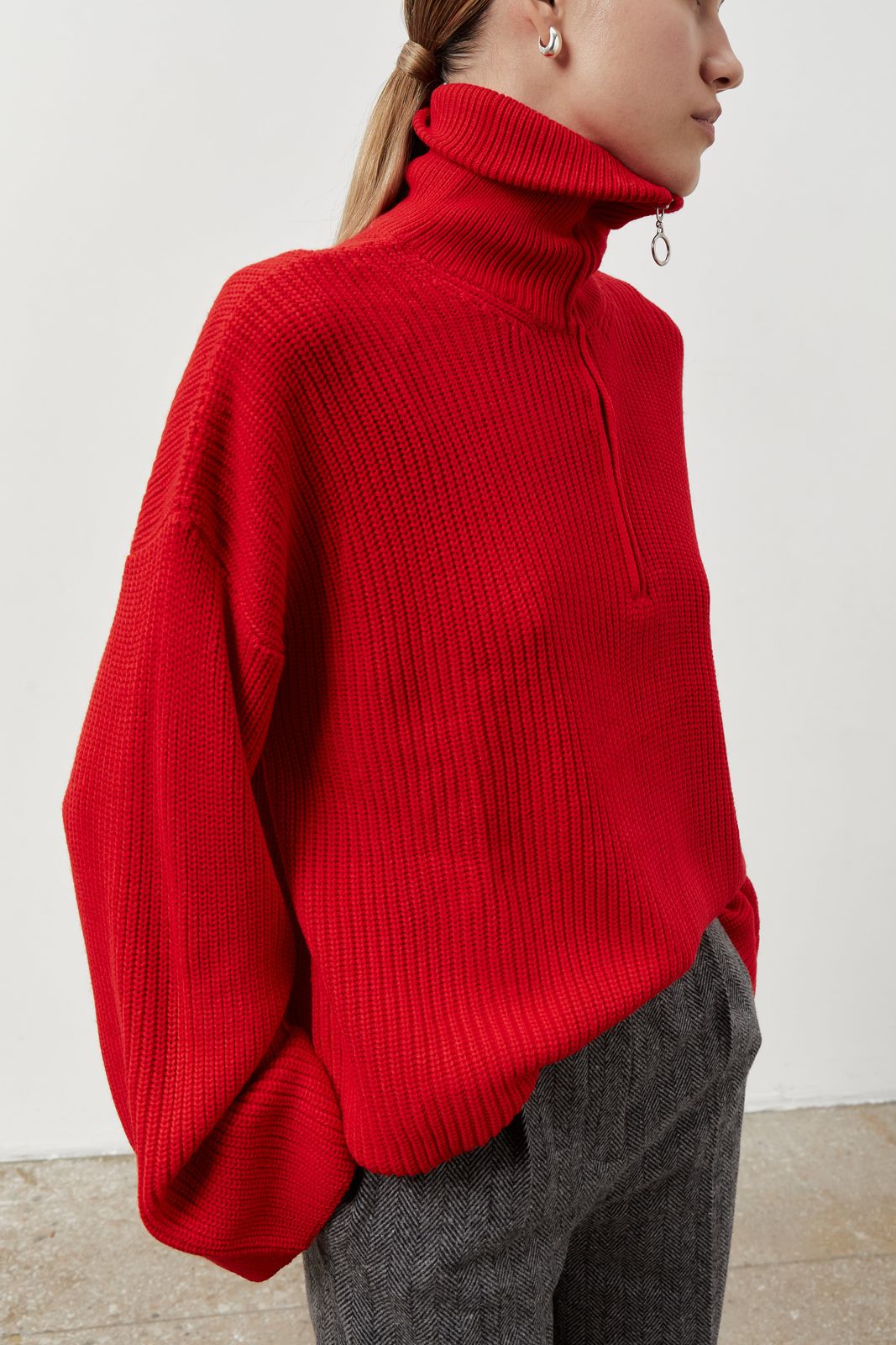 Zippered OSLO Sweater - Red | COOSH