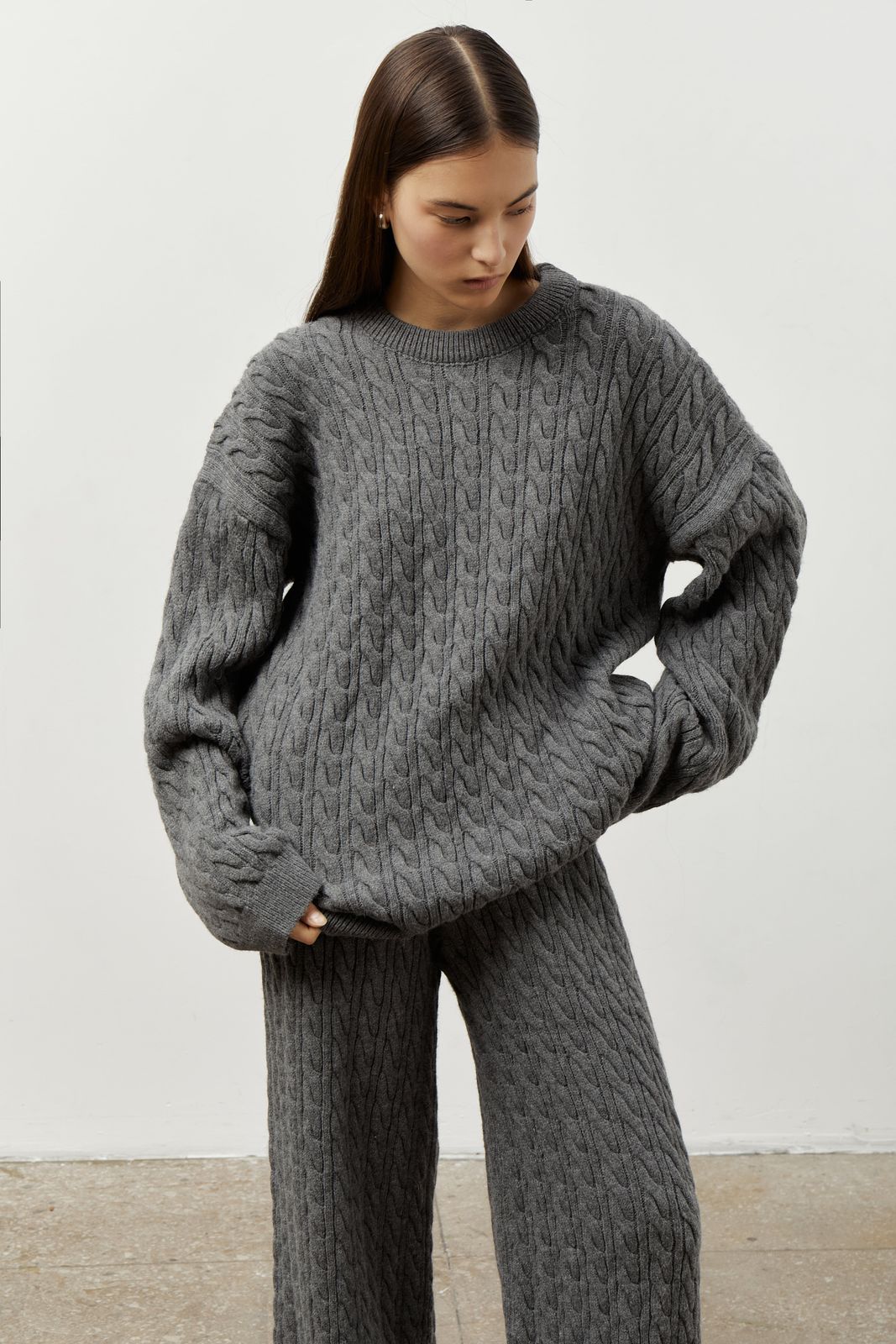 LILAH Knitted Braided Suit - Graphite | COOSH