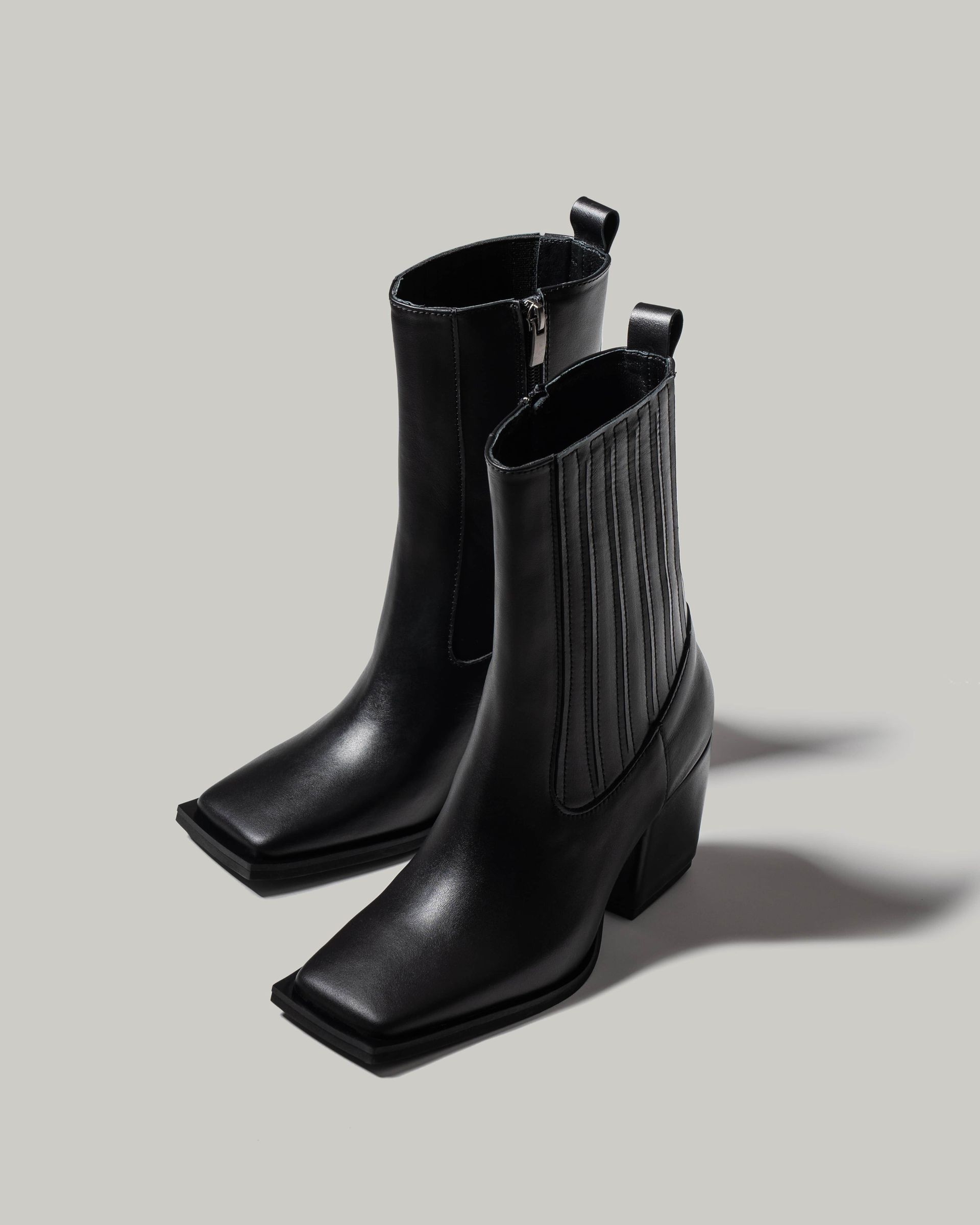 Leather Ankle Boots THÈA - Black | COOSH