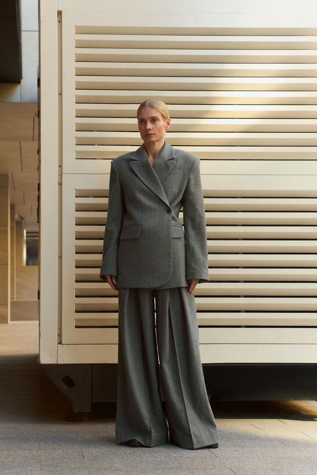 Striped Wool Transformer Blazer JIL - Graphite | COOSH